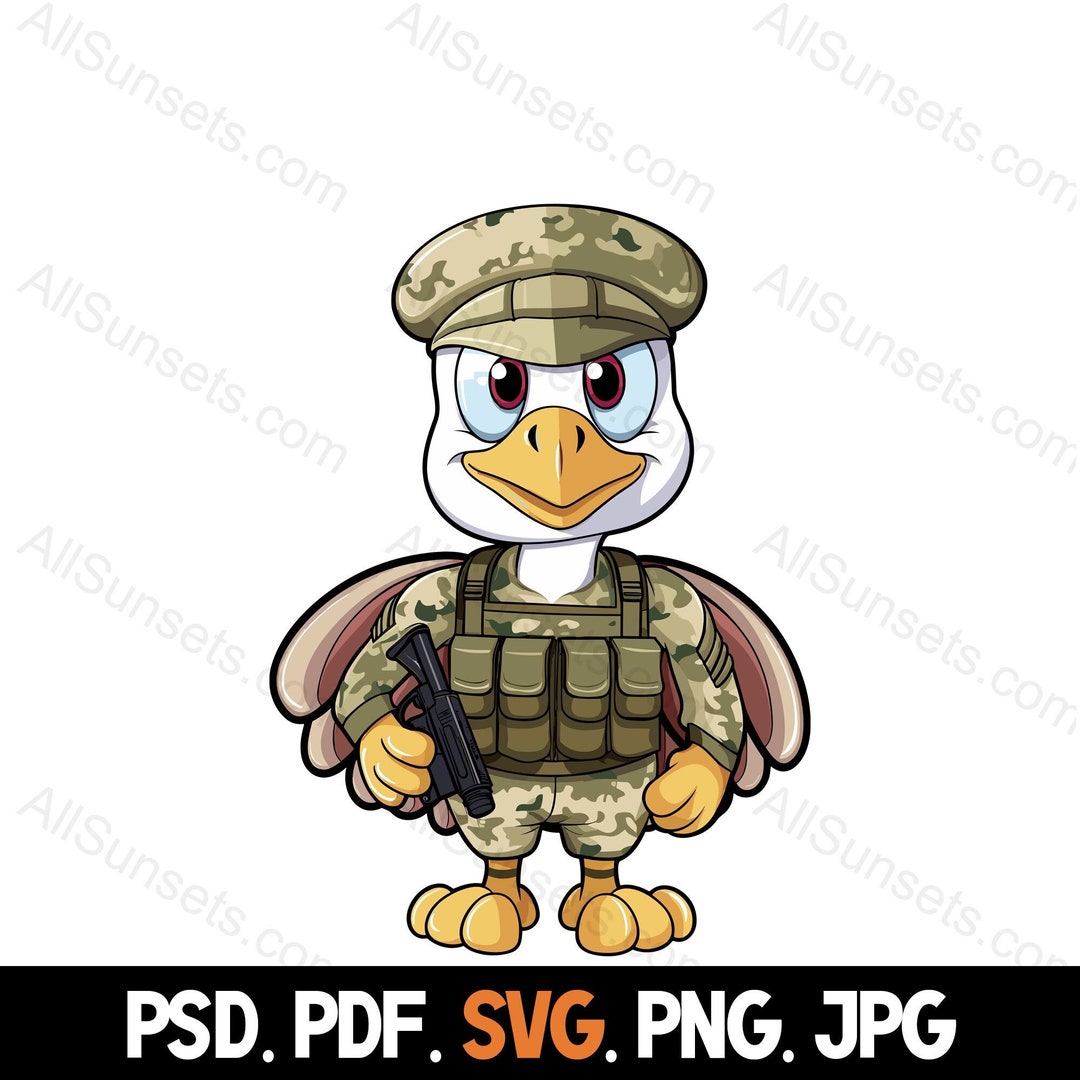 Turkey Soldier Military Camouflage Thanksgiving Clipart Svg Png Pdf Psd ...