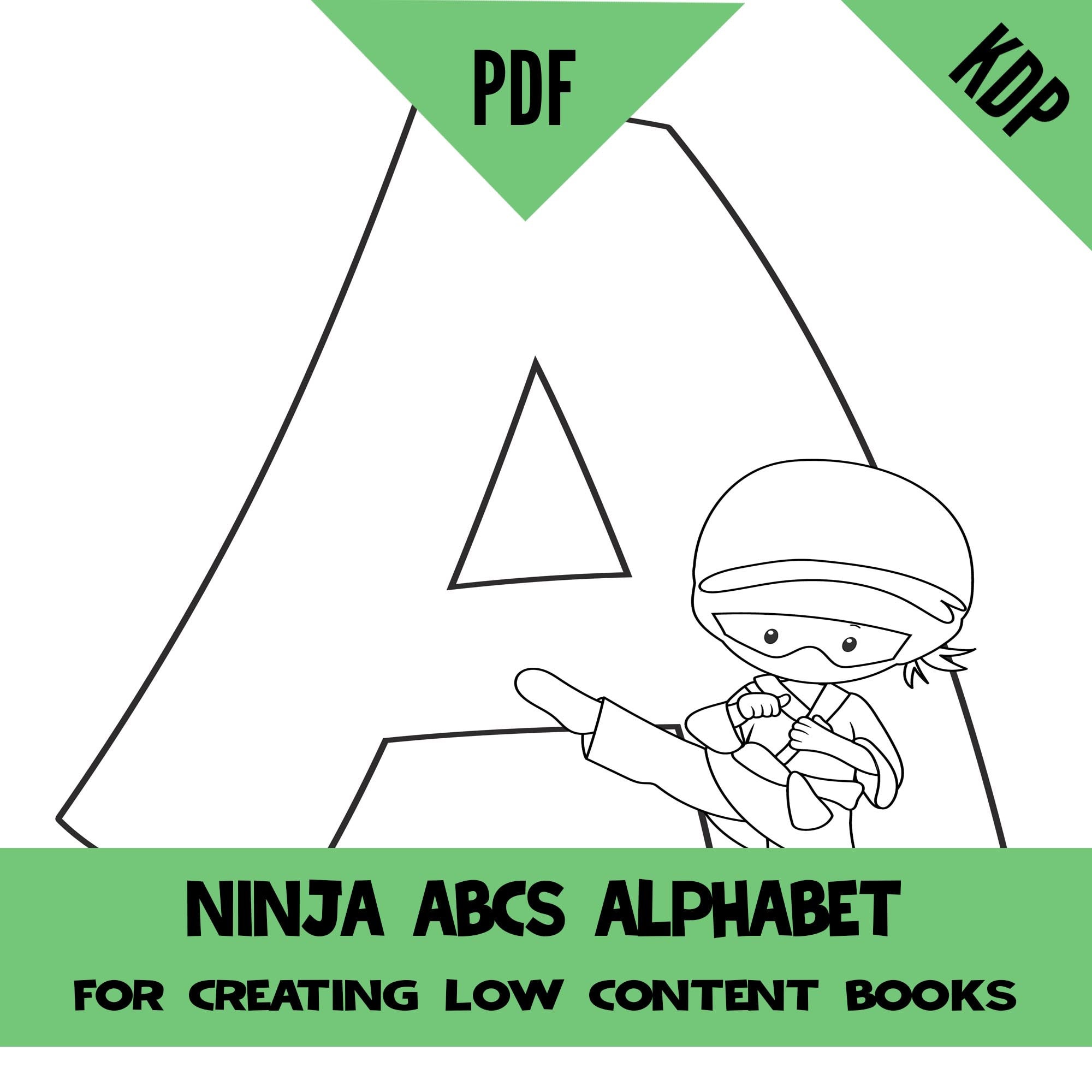 KDP ABC Alphabet Ninja Coloring Interior Pages Sheets PDF Letters ...
