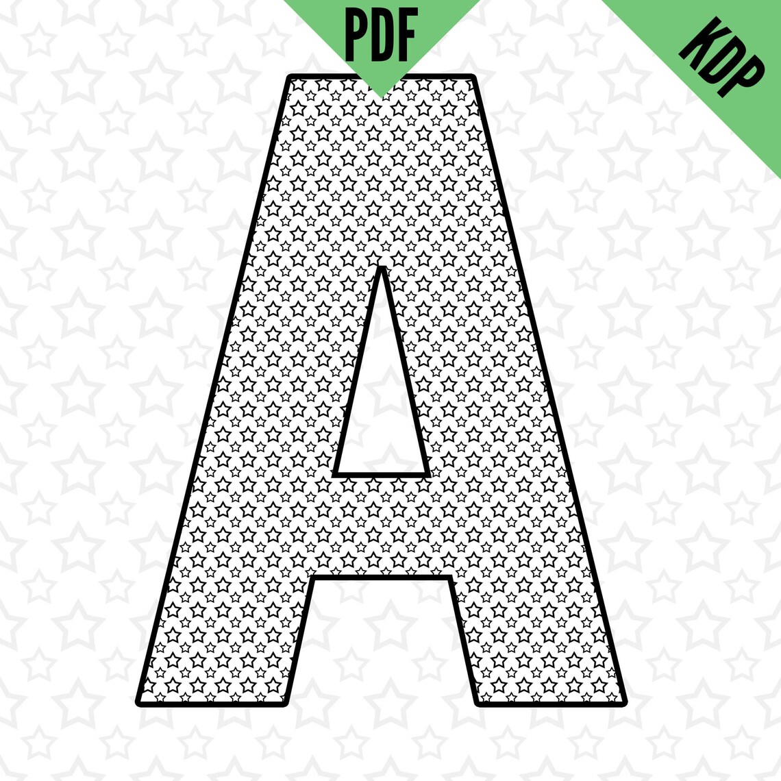 KDP Alphabet Stars Coloring Pages Sheets PDF ABC Letters - Etsy