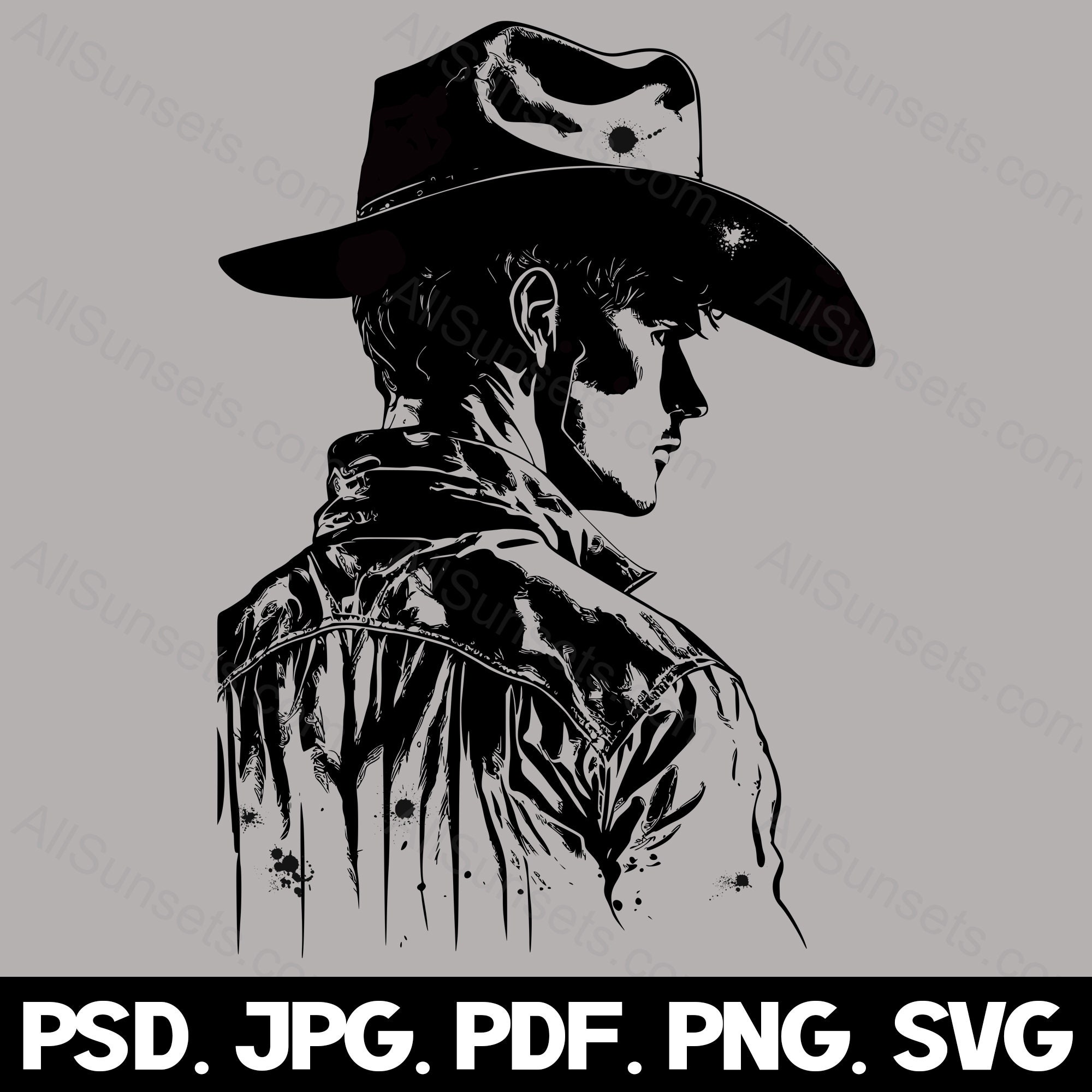 Silueta de vaquero svg png svg jpg psd Tipos de archivo - Etsy México
