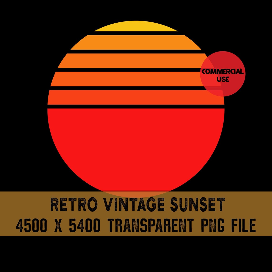 Yellow to Orange Retro Sunset Circle Svg Png Jpg Pdf Psd File - Etsy