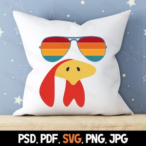 Turkey Face Aviator Sunglasses Svg Png Pdf Psd Jpg File Types Funny ...