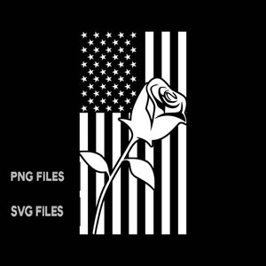 Rose American Flag PNG and SVG Cut File Clipart Patriotic Flower 4th of ...