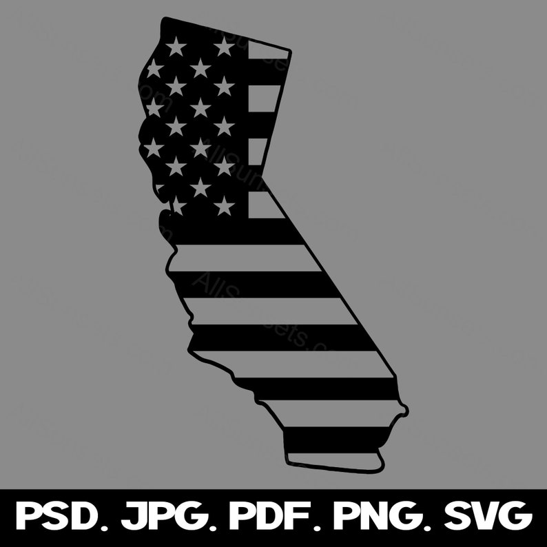 California State Shape American Flag Svg Png Jpg Pdf Psd File Types ...