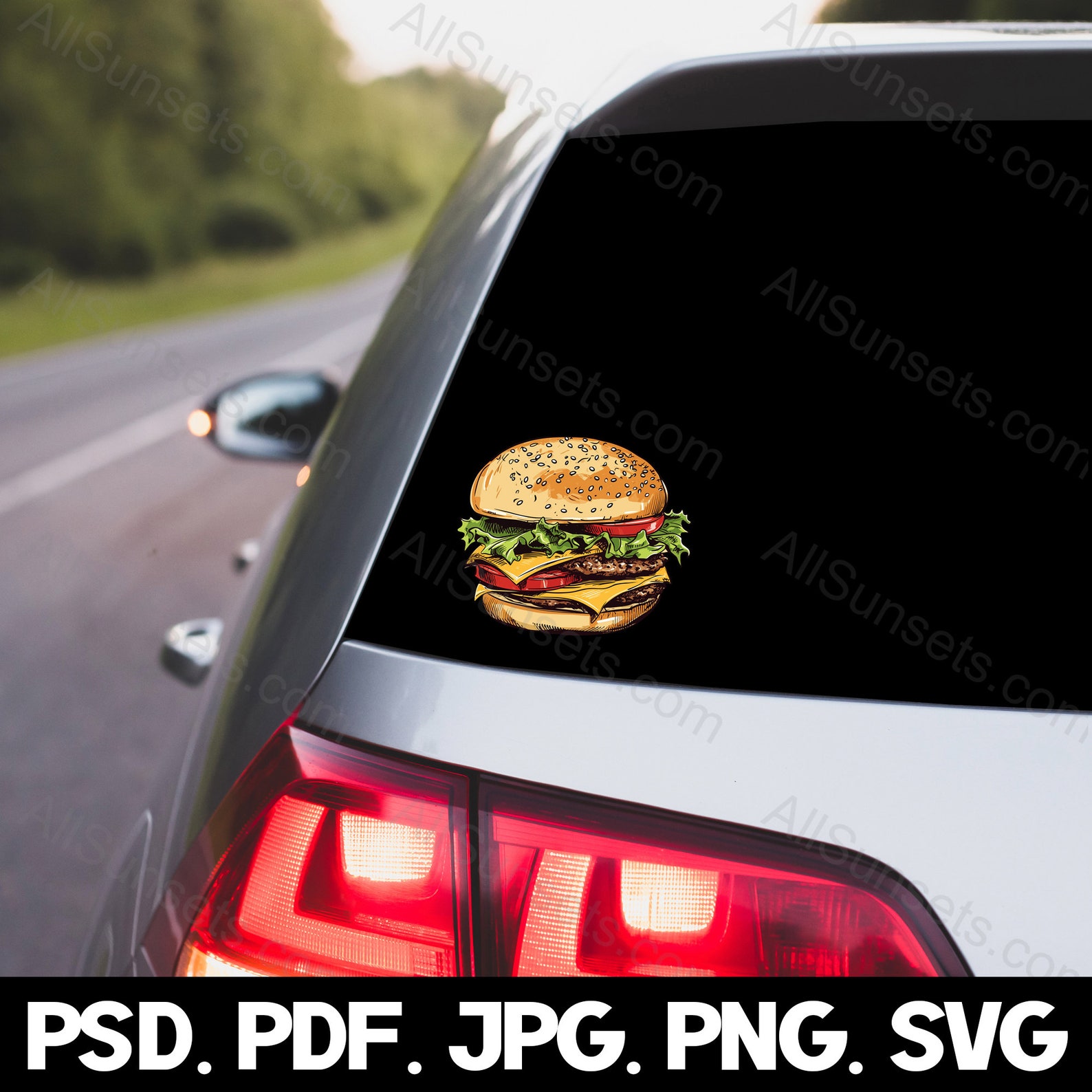 Cheeseburger Food Logo Svg Png Psd Jpg Pdf File Types Full - Etsy
