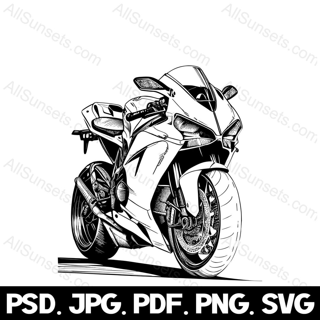 Motorcycle Sport Racing Bike Svg Png Psd Jpg Pdf File Types Vector Fast ...