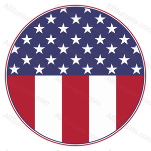American Flag Circle Svg Png Jpg Pdf Psd File Types Patriotic - Etsy