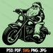 Santa Claus Riding A Motorcycle Silhouette Svg Png Psd Jpg Pdf File ...