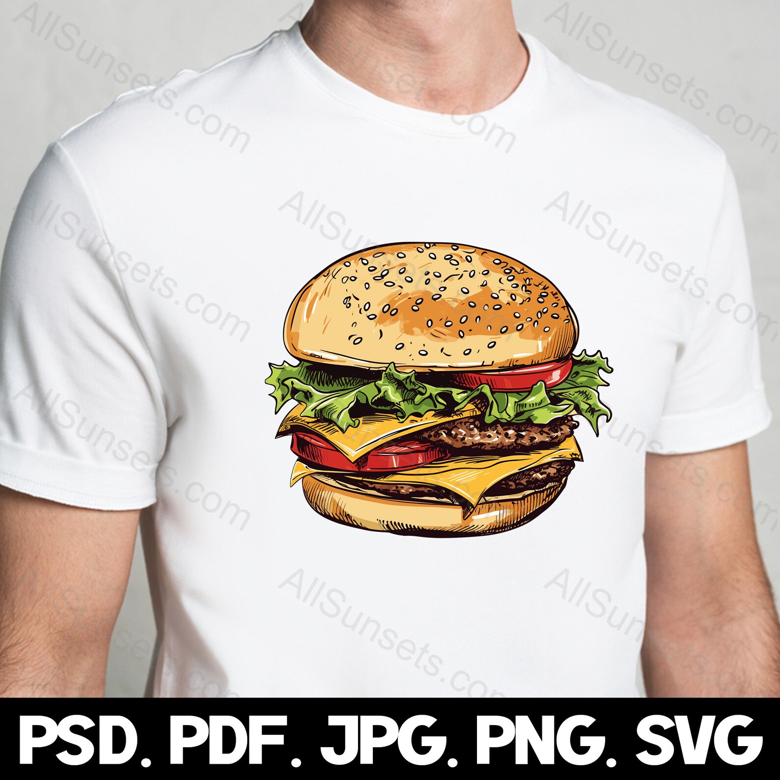 Cheeseburger Food Logo Svg Png Psd Jpg Pdf File Types Full - Etsy