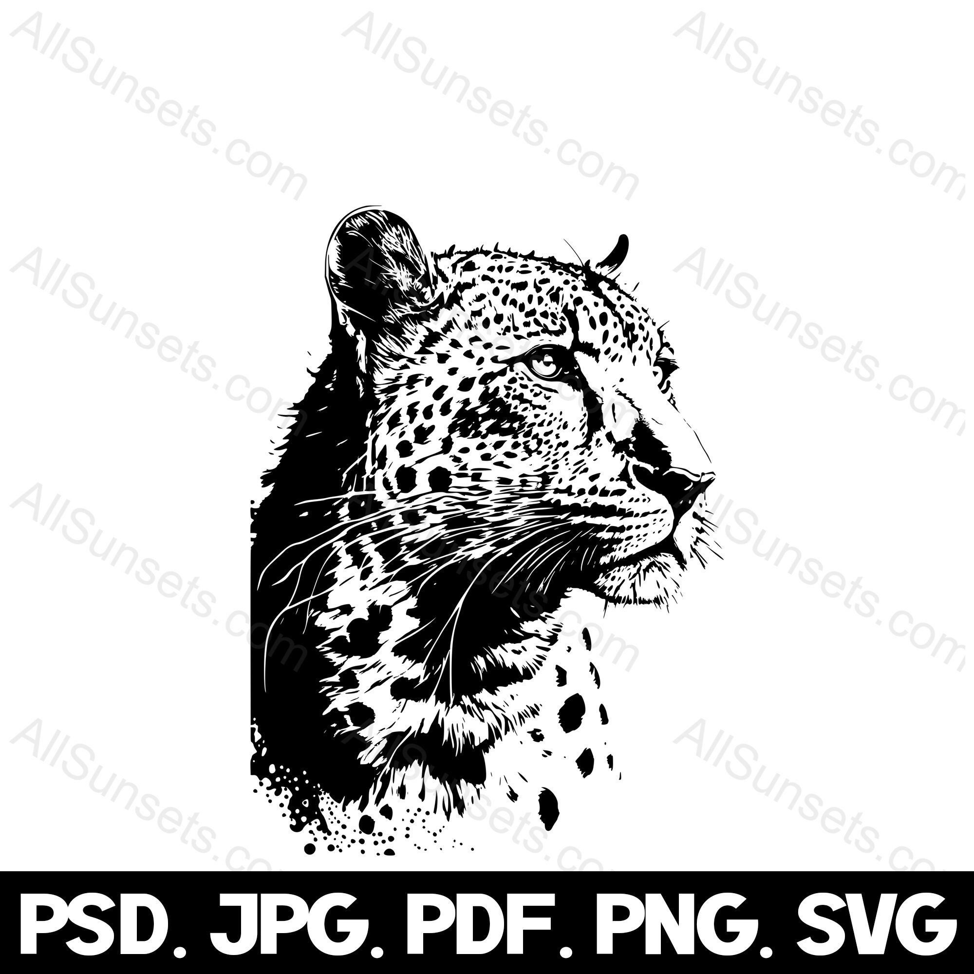 Leopard Face Svg Png Jpg Pdf Psd File Types African Wildlife - Etsy