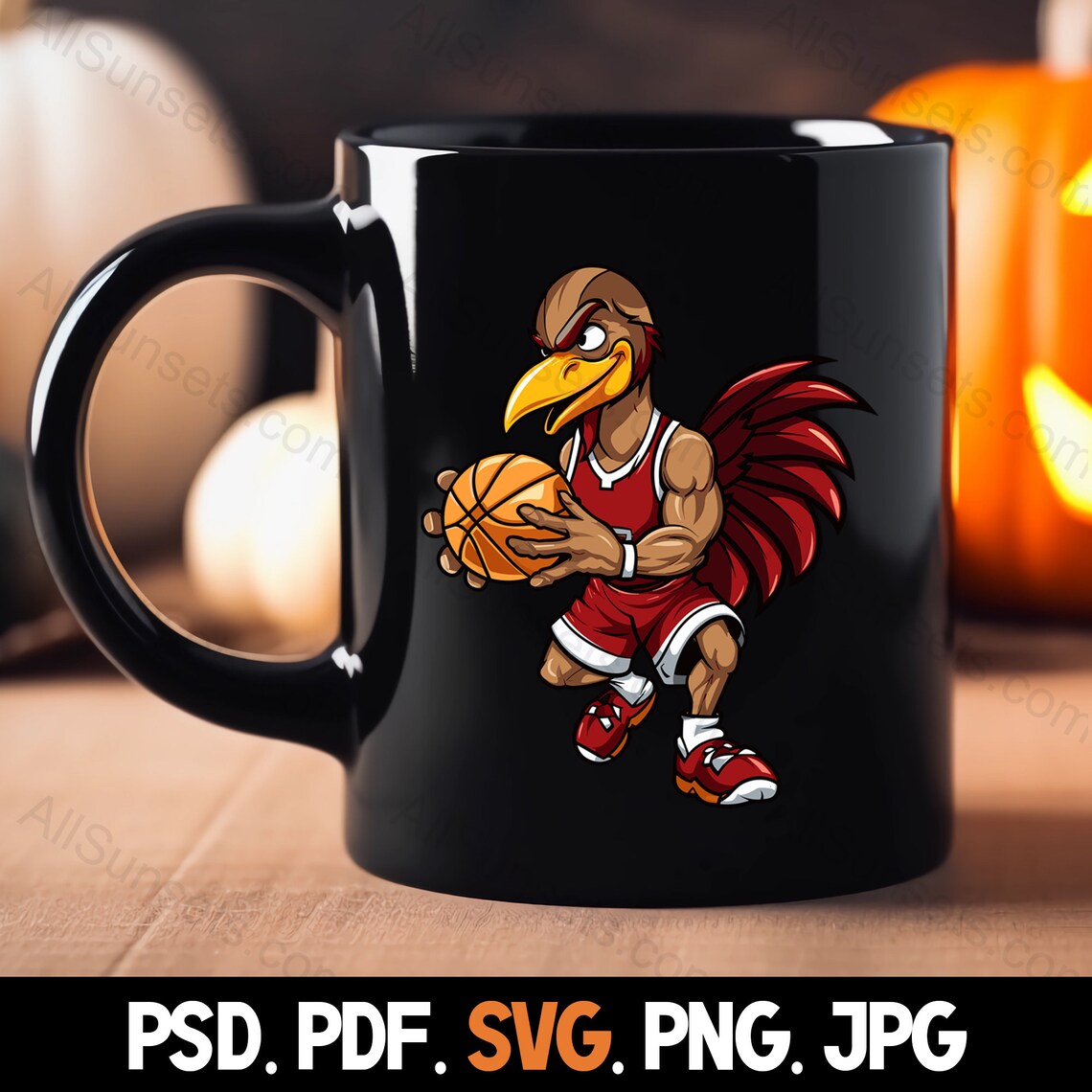 Turkey Basketball Player Thanksgiving Clipart Svg Png Pdf Psd Jpg File ...