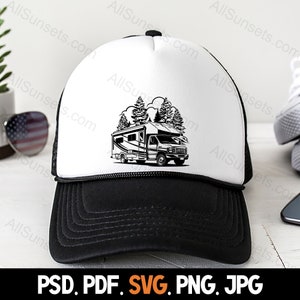 Class C Motorhome Wilderness Scene Silhouette Svg Png Psd Jpg Pdf File ...
