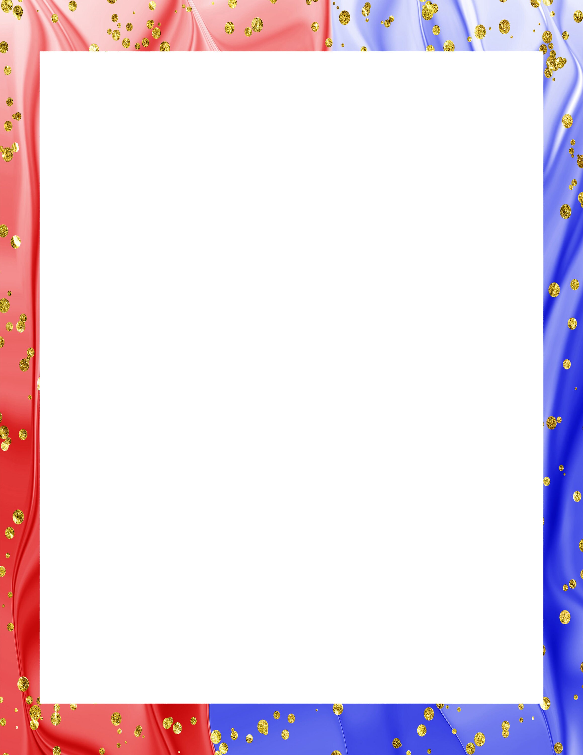 Red White Blue 12 Frame Lined / Unlined Printable Journal Pages 6 PNG ...