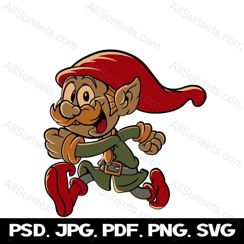 Elf Racing Svg Png Pdf Psd Jpg File Types 5k 10k Half Marathon - Etsy