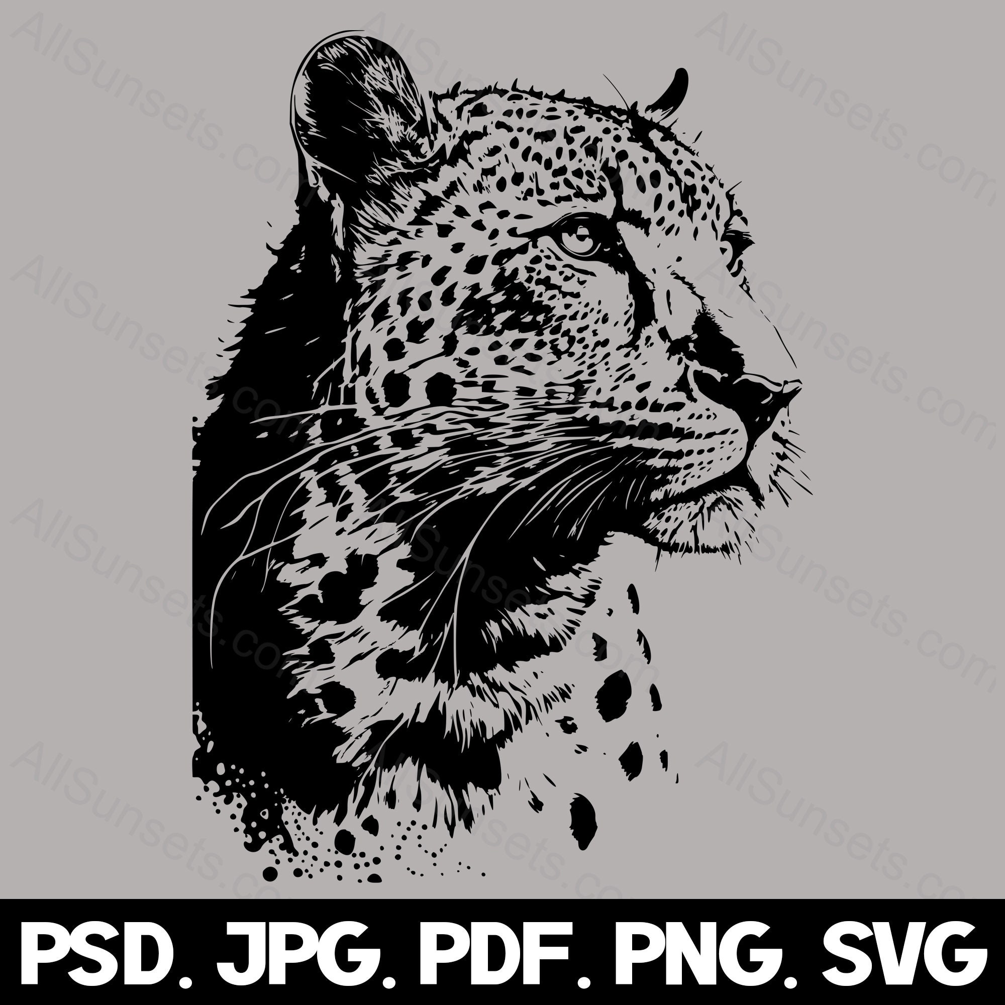 Leopard Face Svg Png Jpg Pdf Psd File Types African Wildlife - Etsy