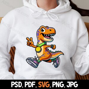 T-rex Dinosaur Jogging Svg Png Pdf Psd Jpg File Types Running Half ...