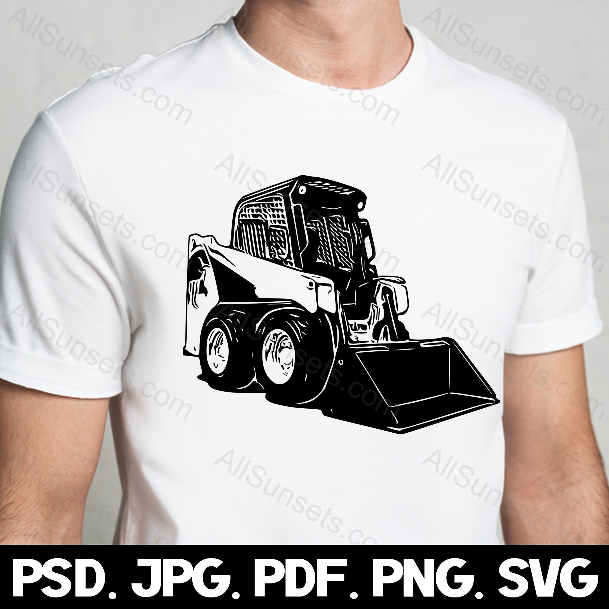 Skid Steer Svg Png Jpg Psd Pdf File Types Track Front Loader - Etsy