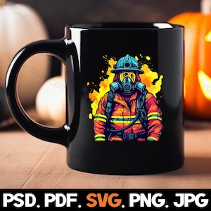 Fireman Flames Vibrant Colors Svg Png Psd Jpg Pdf File Types ...