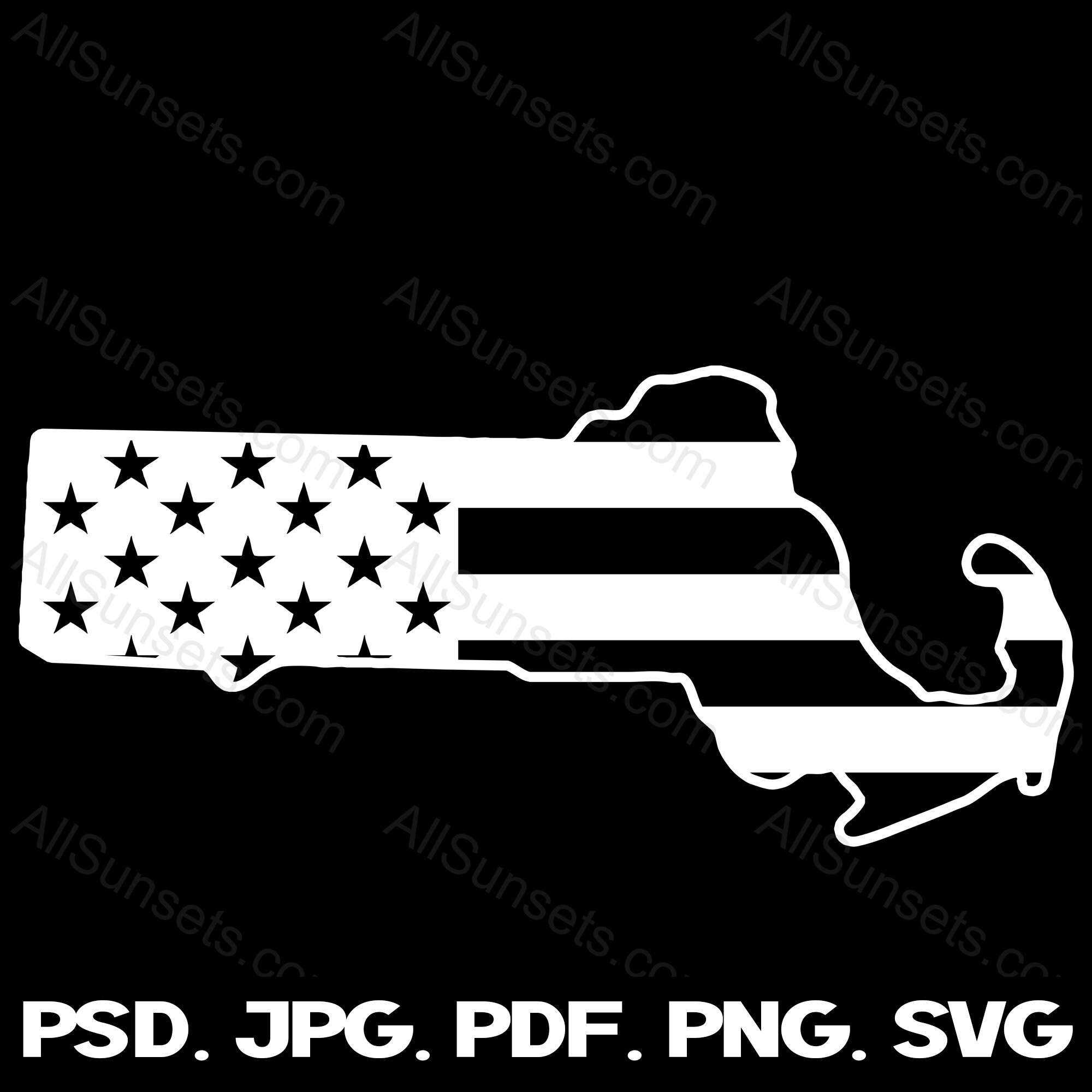 Massachusetts Shape American Flag Svg Png Jpg Psd Pdf File Types ...