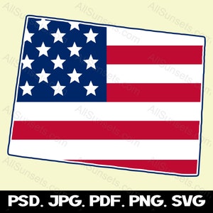 Colorado State Shape American Flag Svg Png Jpg Pdf Psd File Types ...