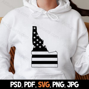 Idaho State Shape American Flag Svg Png Jpg Pdf Psd File Types ...