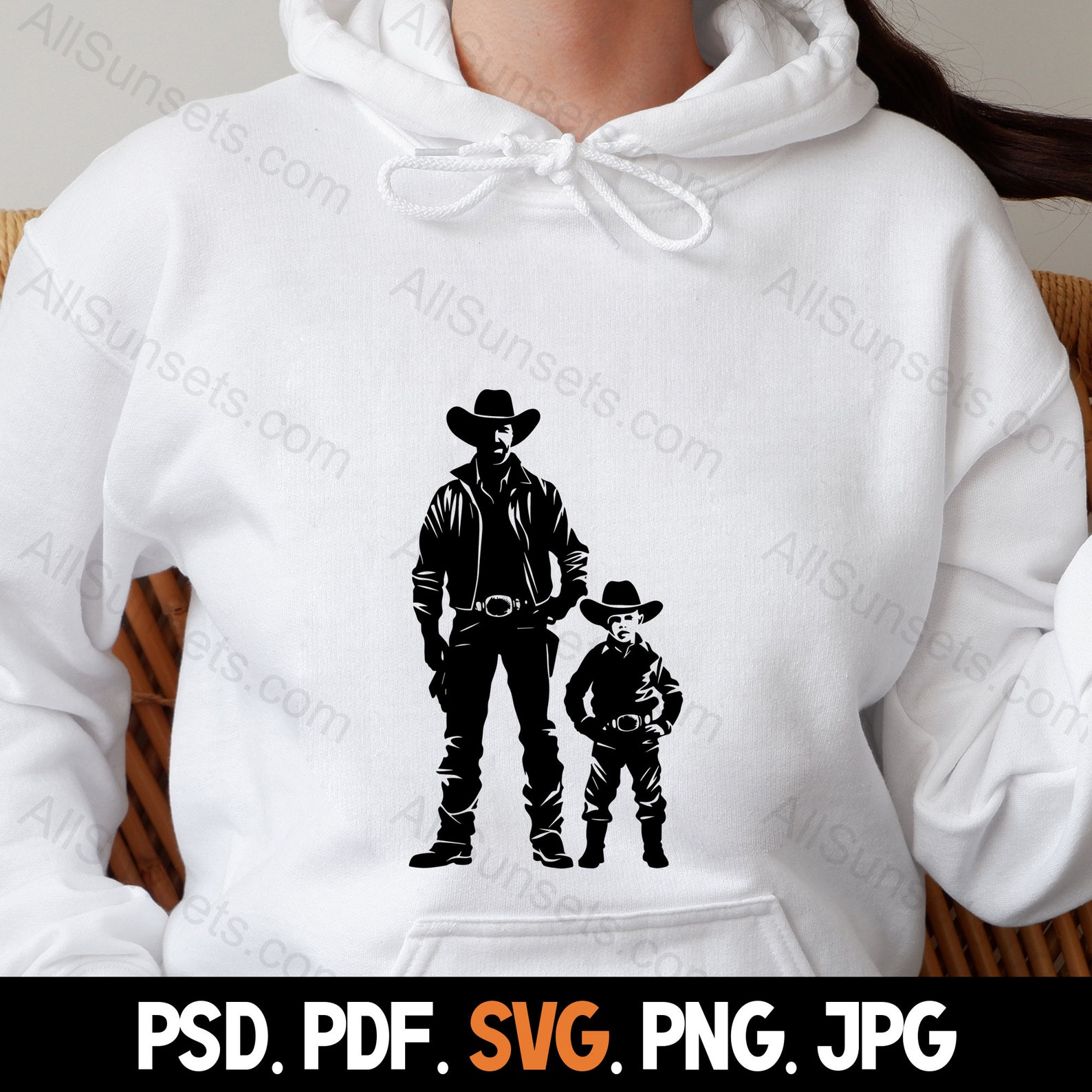 Cowboy Father Son Boy Svg Png Svg Jpg Psd File Types Dad Rancher Male ...