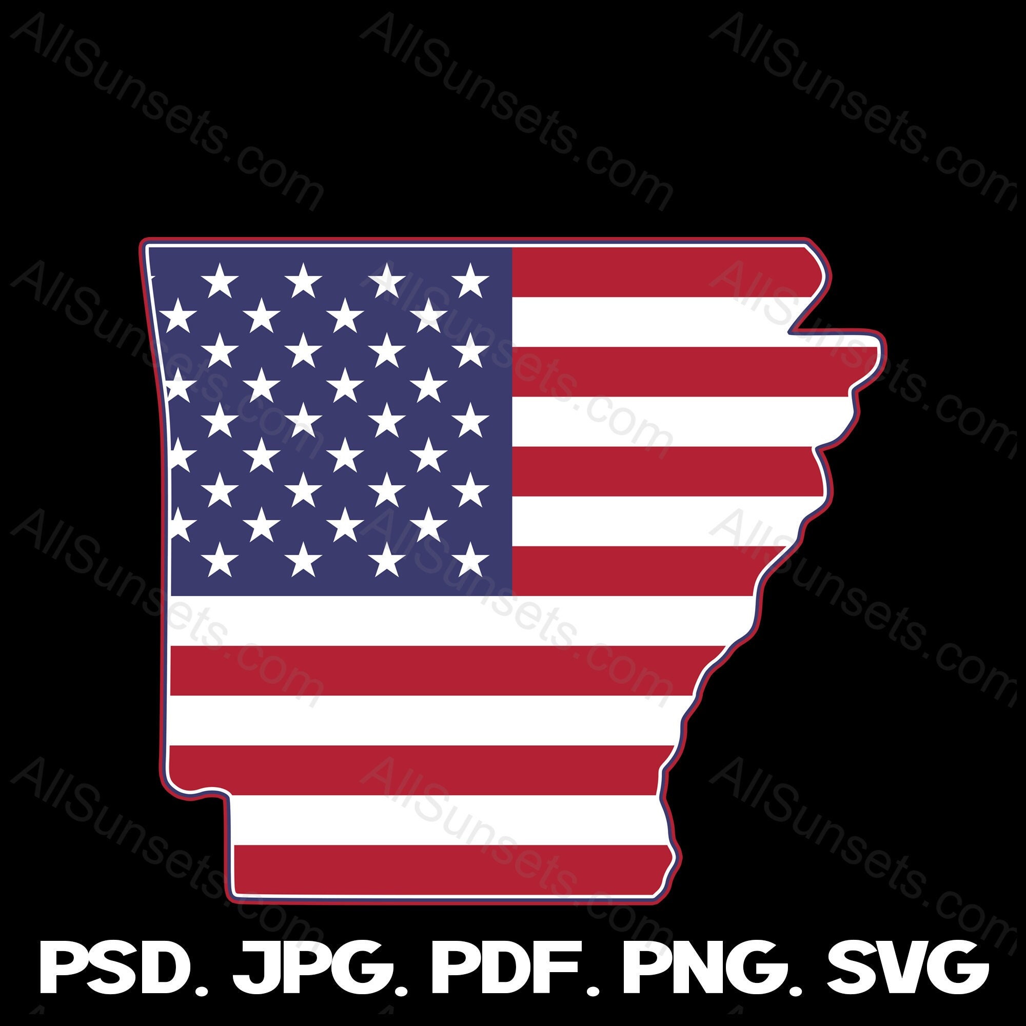 Arkansas State Shape American Flag Svg Png Jpg Pdf Psd File - Etsy Sweden