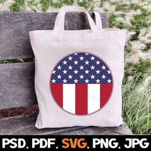 American Flag Circle Svg Png Jpg Pdf Psd File Types Patriotic USA ...