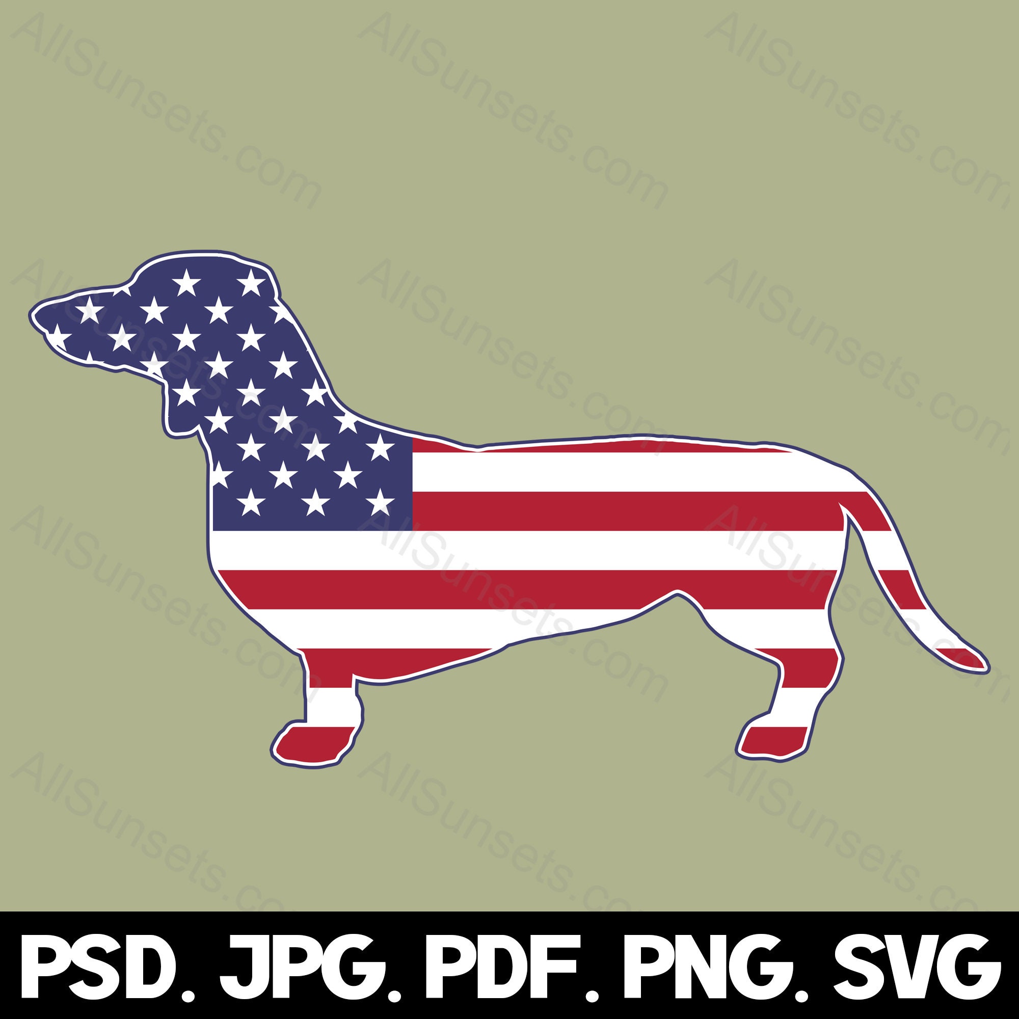 Dachshund Dog Shaped American Flag Svg Png Jpg Pdf Psd File - Etsy ...