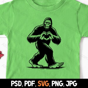 Bigfoot Hands Making Heart Silhouette Svg Png Jpg Psd Pdf File Types ...