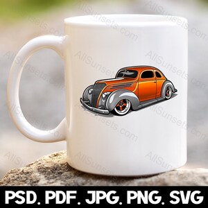 1937 Streetrod Vintage Car Svg Png Psd Jpg Pdf File Types 30's Antique ...