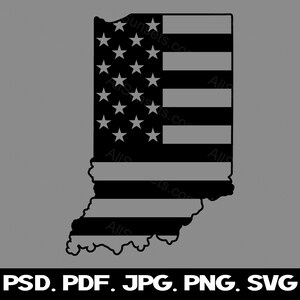 Indiana State Shape American Flag Svg Png Jpg Pdf Psd File Types ...