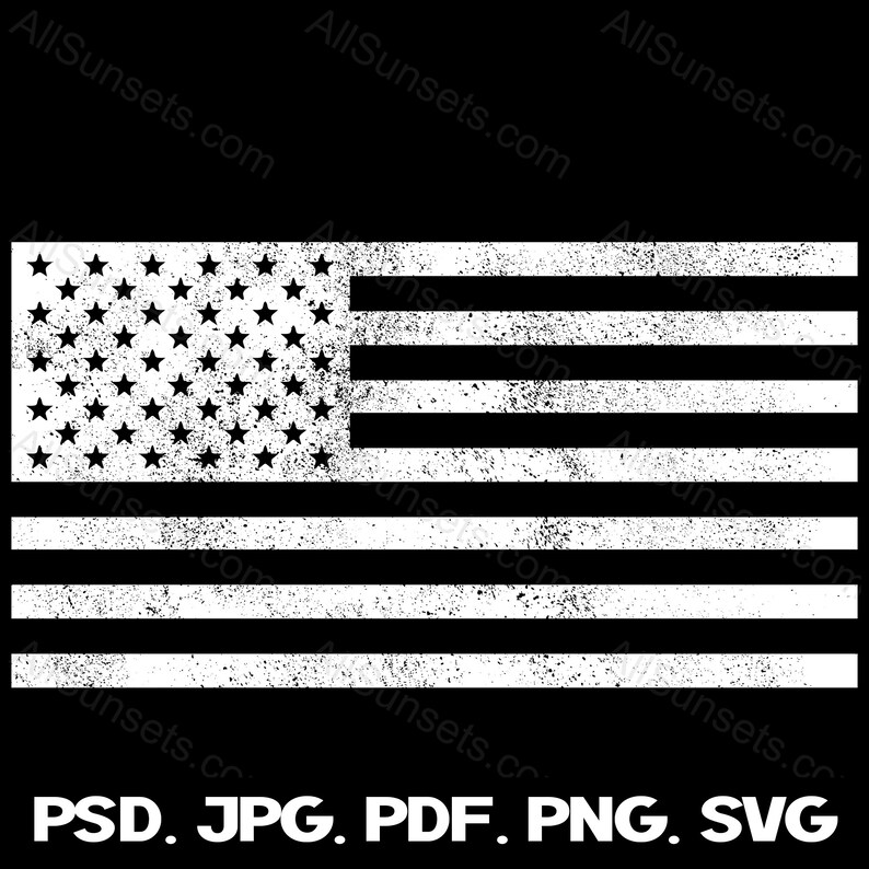 Distressed American Flag Svg Png Jpg Pdf Psd File Types Grunge - Etsy
