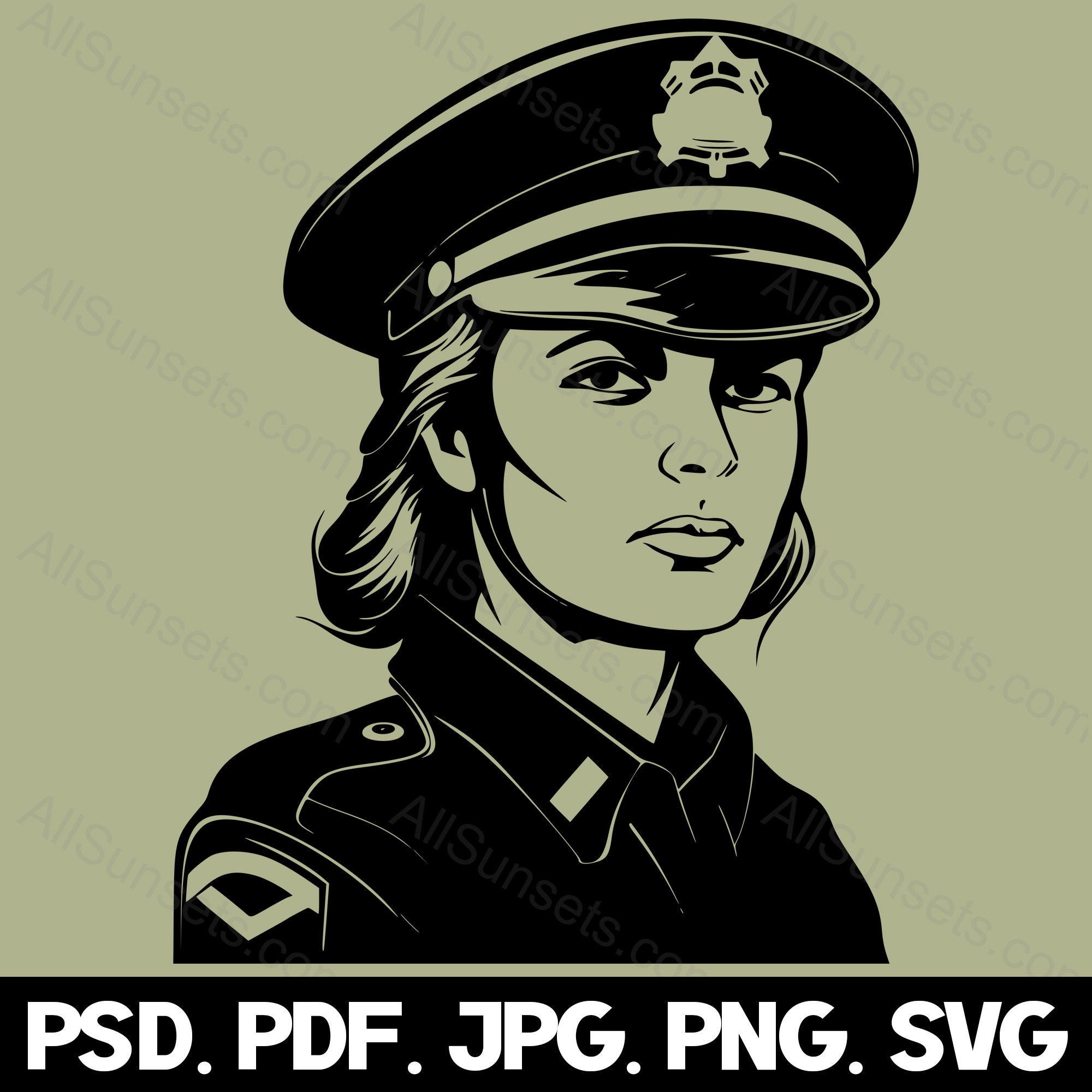 Female Police Officer Svg Png Jpg Pdf Psd File Types Police Woman ...