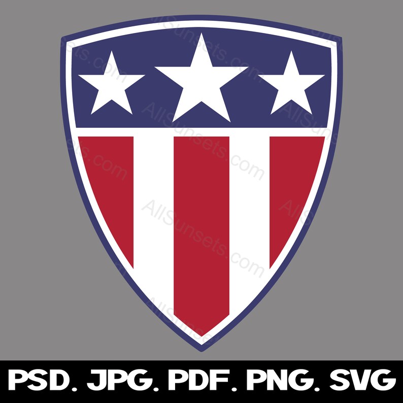 USA Flag Patriotic Shield Svg Png Psd Jpg Pdf File Types - Etsy