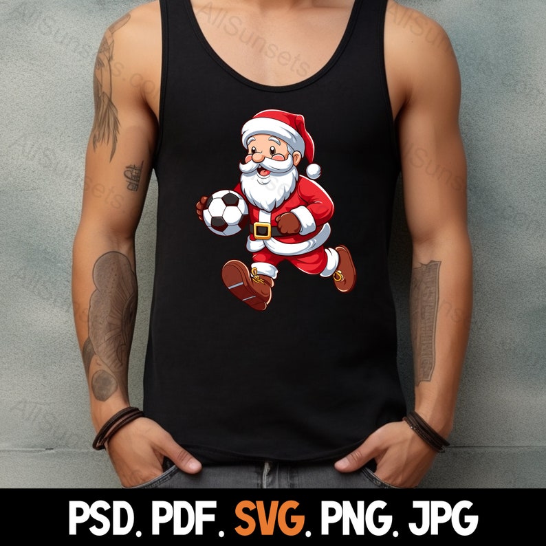 Santa Claus Soccer Svg Png Pdf Psd Jpg File Types St Nick Christmas ...