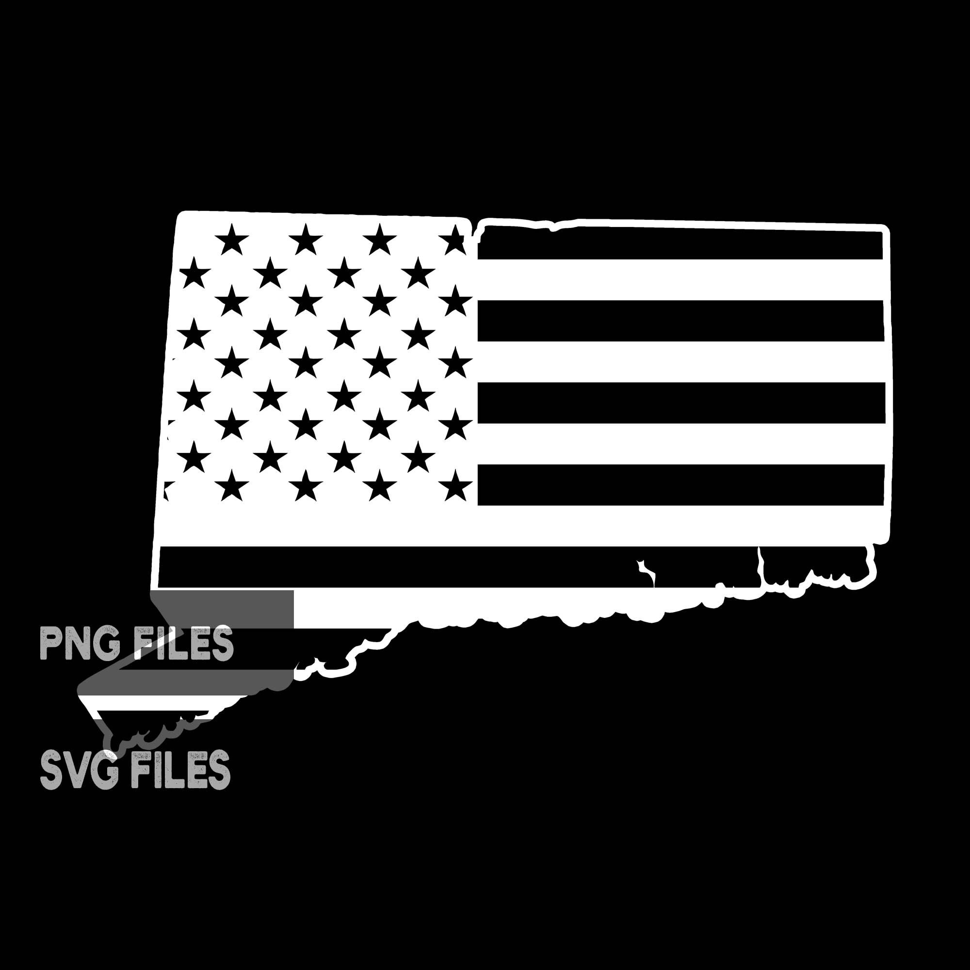 Connecticut State Shape American Flag PNG SVG Patriotic Clipart USA ...