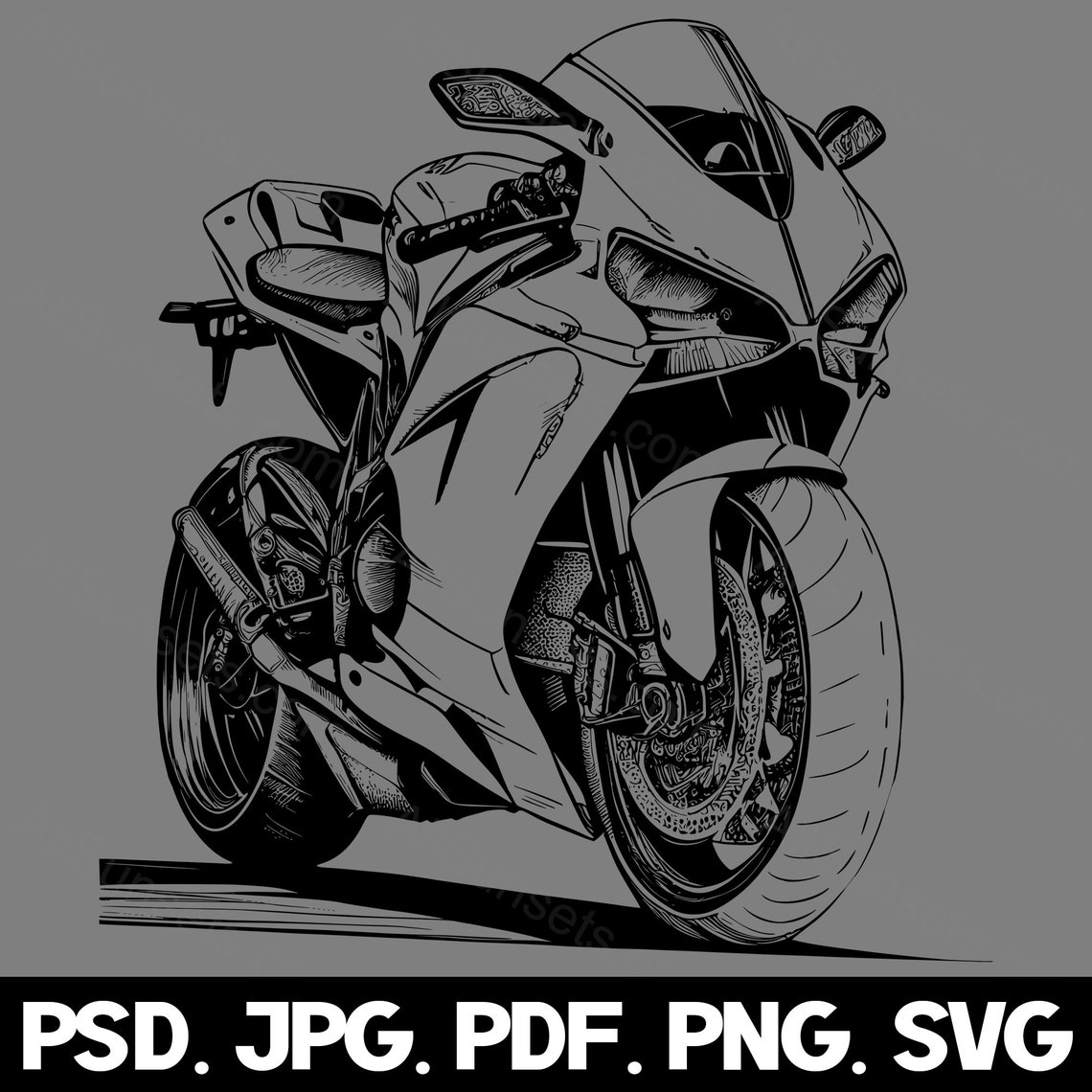 Motorcycle Sport Racing Bike Svg Png Psd Jpg Pdf File Types - Etsy
