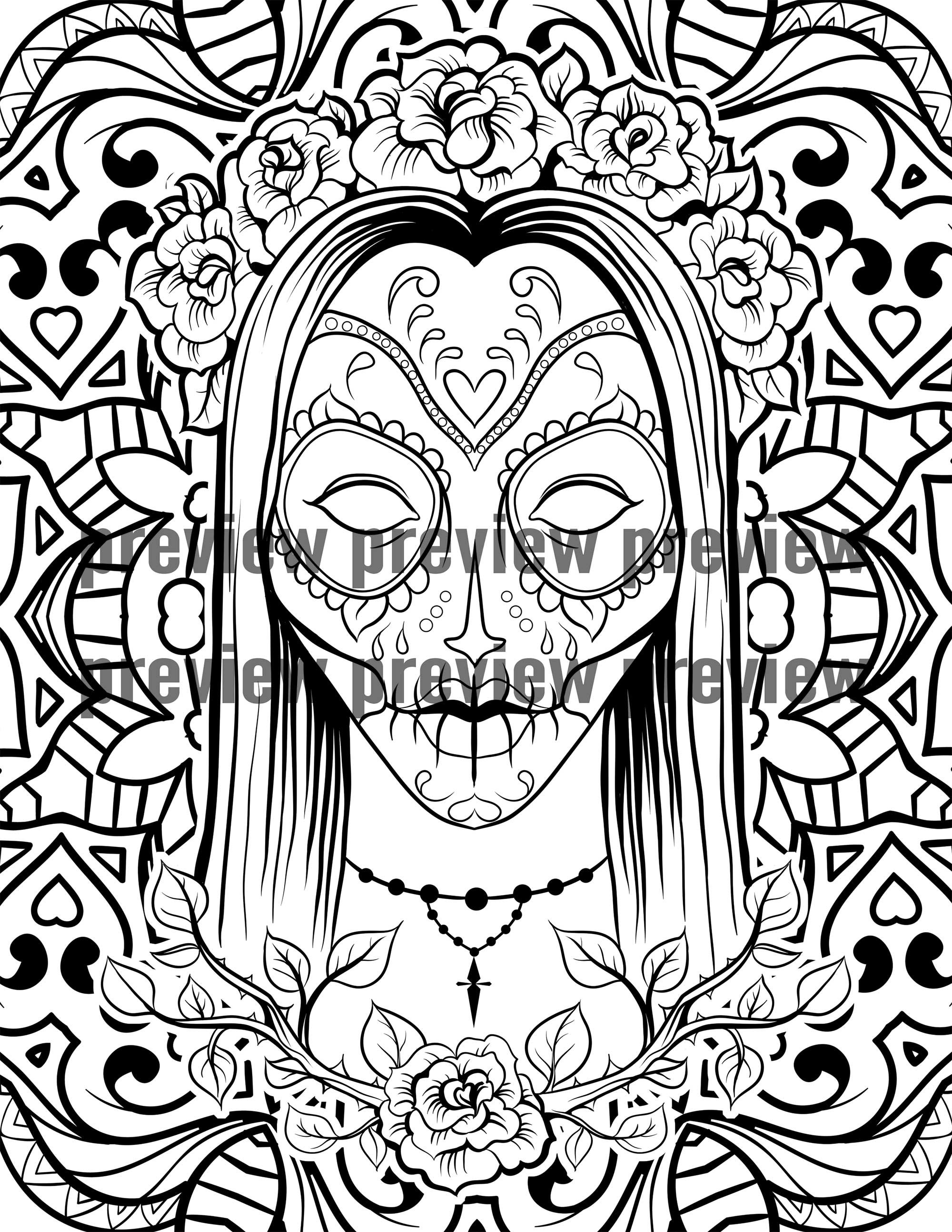 Day Of The Dead Coloring Pages