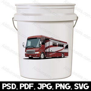 Class A Motorcoach Svg Png Psd Jpg Pdf File Types Motorhome Camper Bus ...