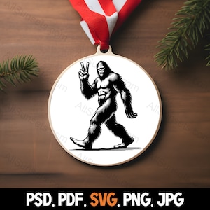 Bigfoot Peace Sign Silhouette Svg Png Jpg Psd Pdf File Types of a Yeti ...
