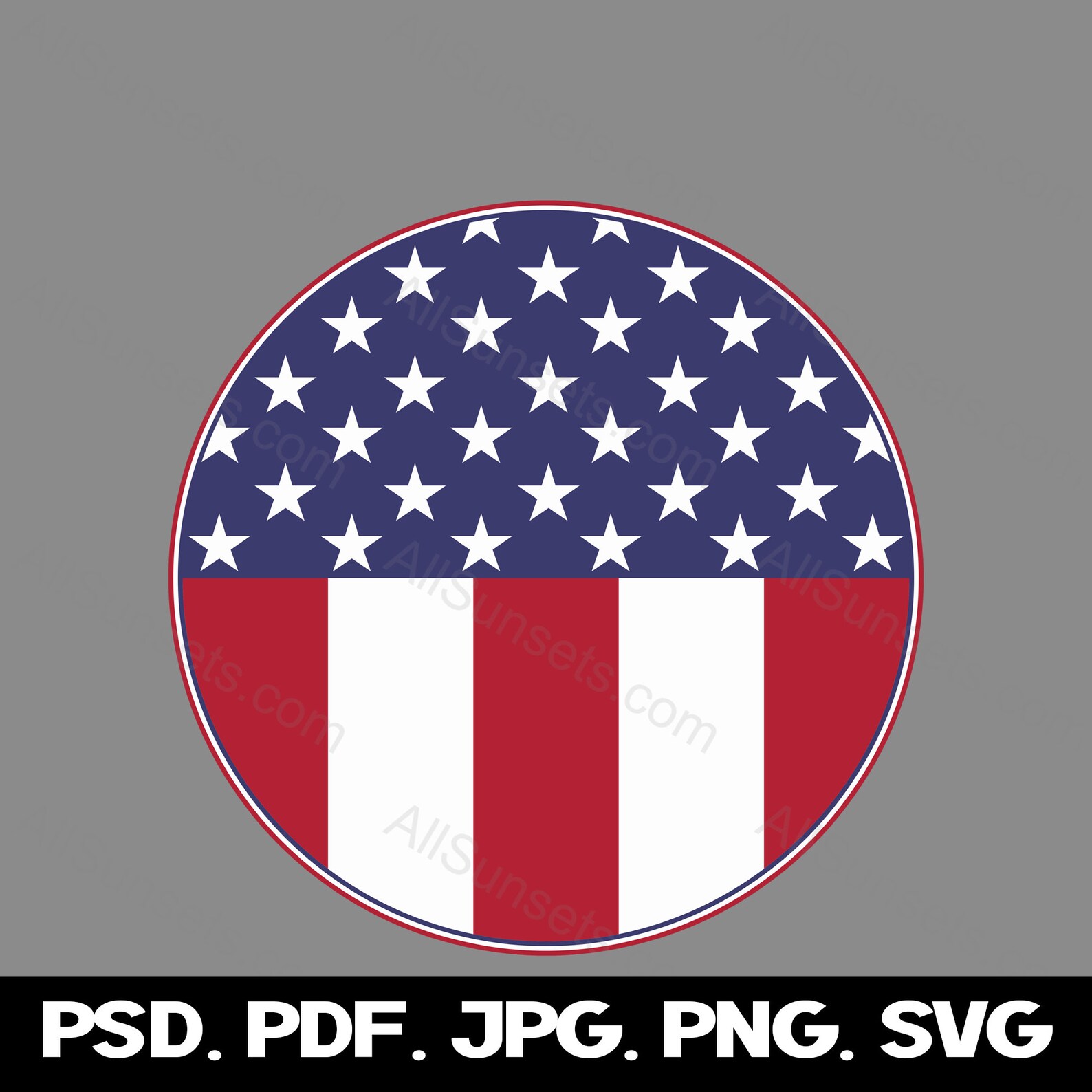 American Flag Circle Svg Png Jpg Pdf Psd File Types Patriotic USA ...