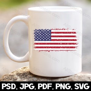 American Flag Distressed Svg Png Psd Pdf Jpg File Types Vintage Grunge ...