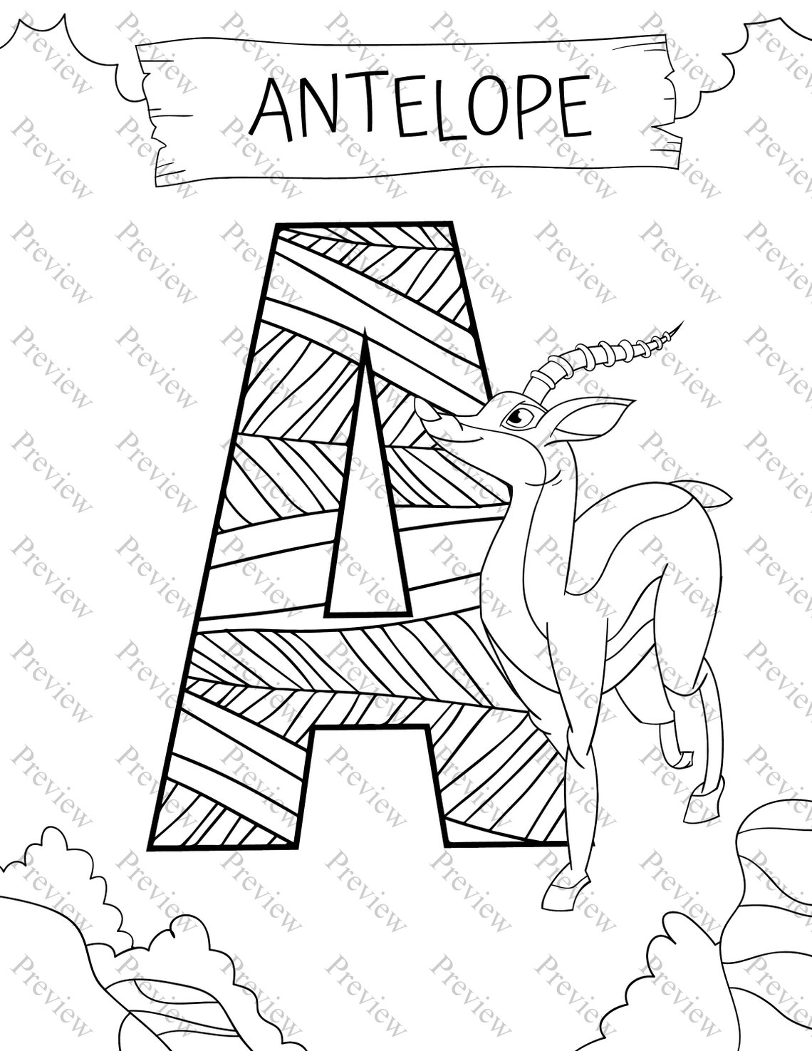 Animal Alphabet A to Z Coloring Book for Toddlers 26 Pages - Etsy