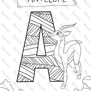 Animal Alphabet A to Z Coloring Book for Toddlers 26 Pages Printable ...