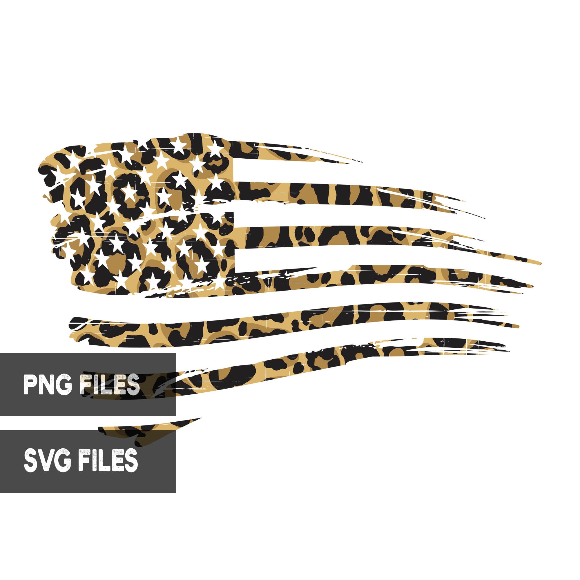Leopard Print American Flag PNG SVG Cut Files Grunge USA Patriotic ...