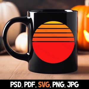 Yellow to Orange Retro Sunset Circle Svg Png Jpg Pdf Psd File Types ...