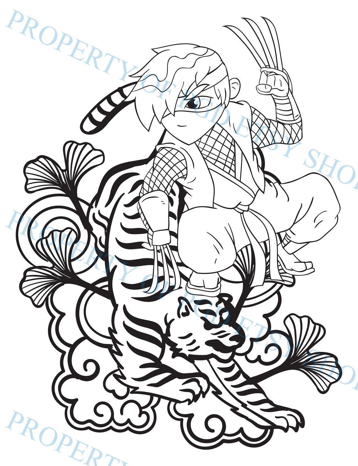 Ninja Japanese Warrior Coloring Book for Kids and Adults | Etsy