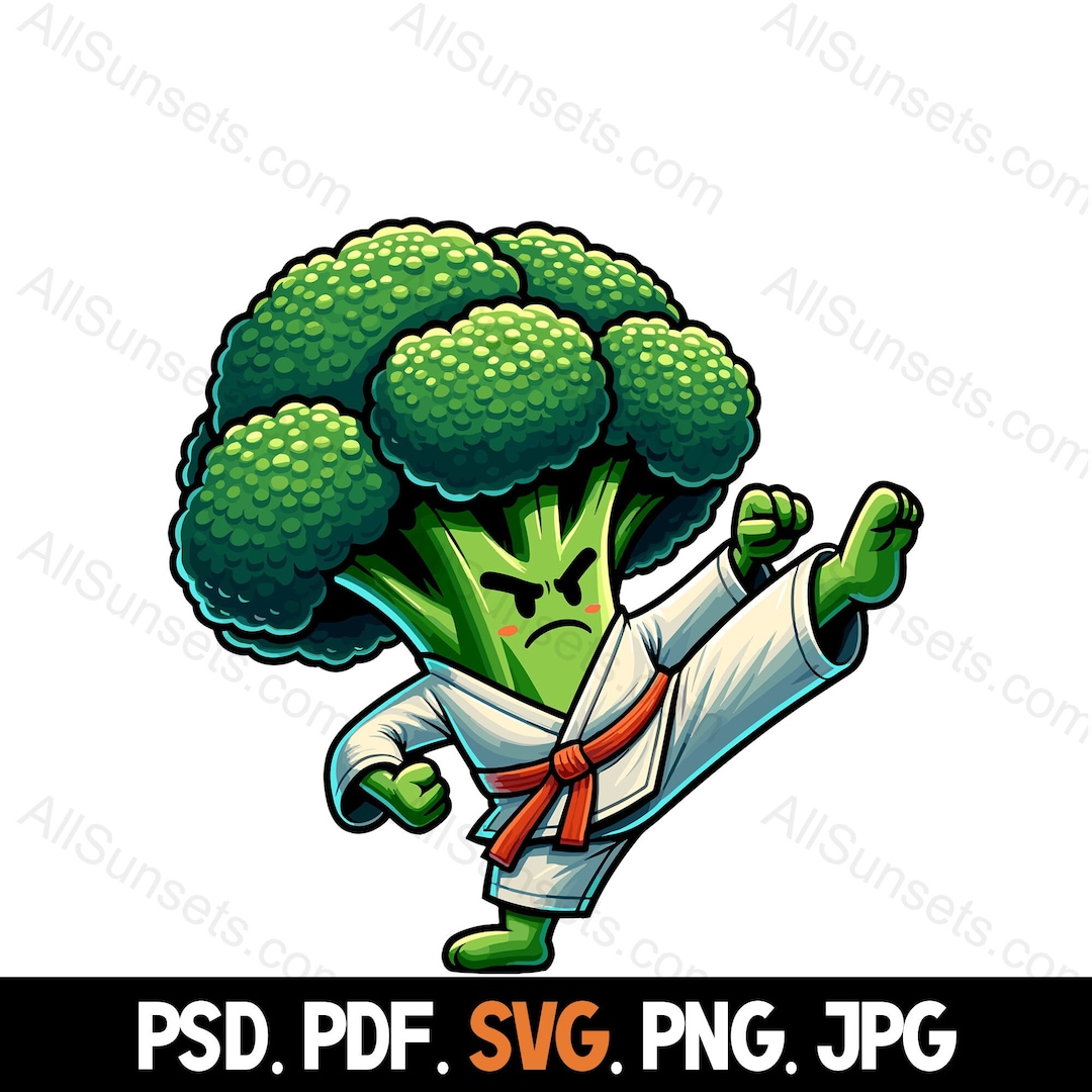 Broccoli Taekwondo Character Svg Png Pdf Psd Jpg File Types Clipart ...