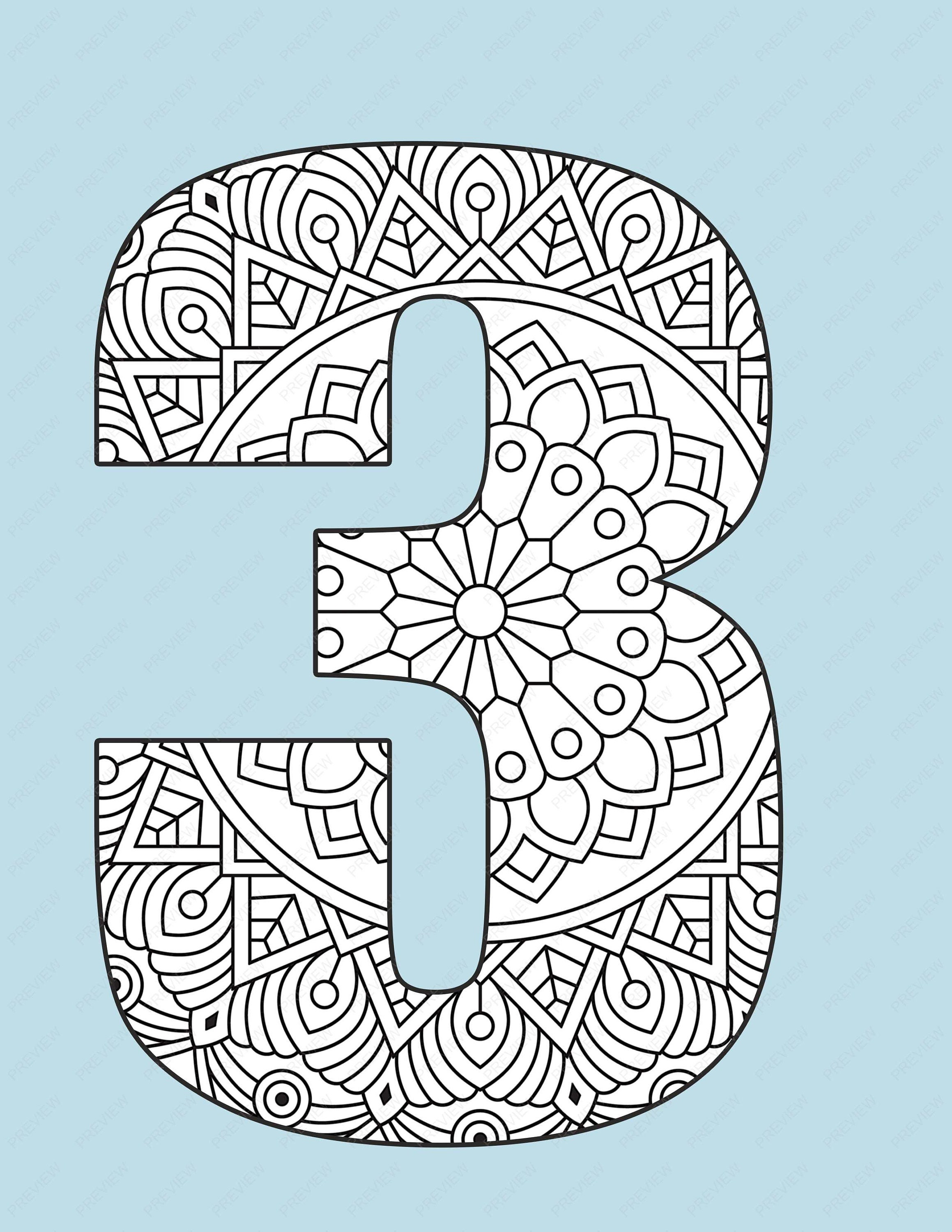 KDP Alphabet A-Z & Numbers 0-9 Mandalas Coloring Pages Sheets | Etsy